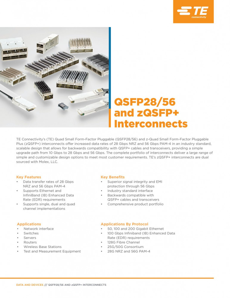 TE QSFP28/56 documentation page 1