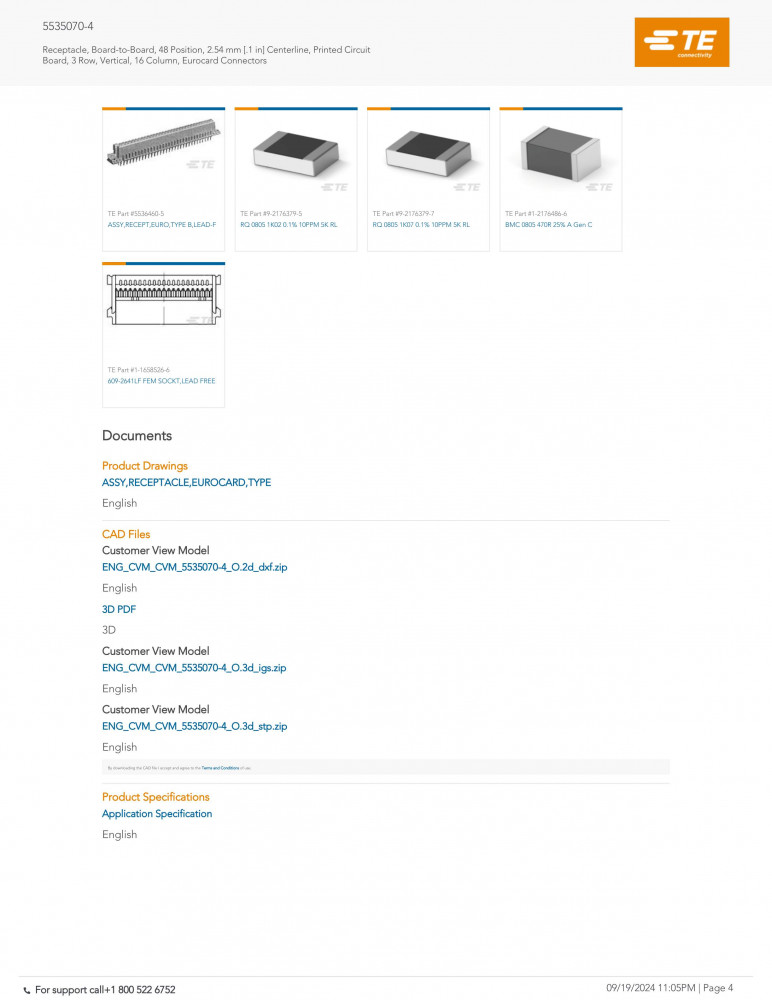 TE Connectivity 5535070-4 document page 4