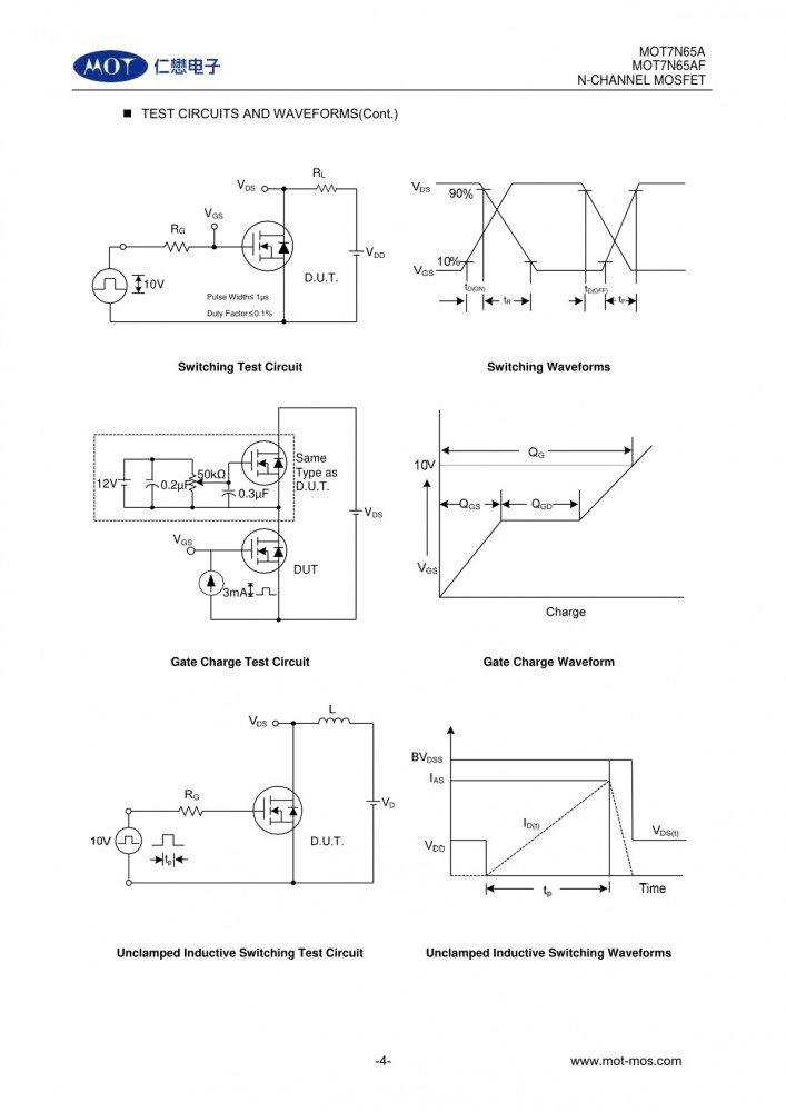 MOT7N65AF datasheet page 4