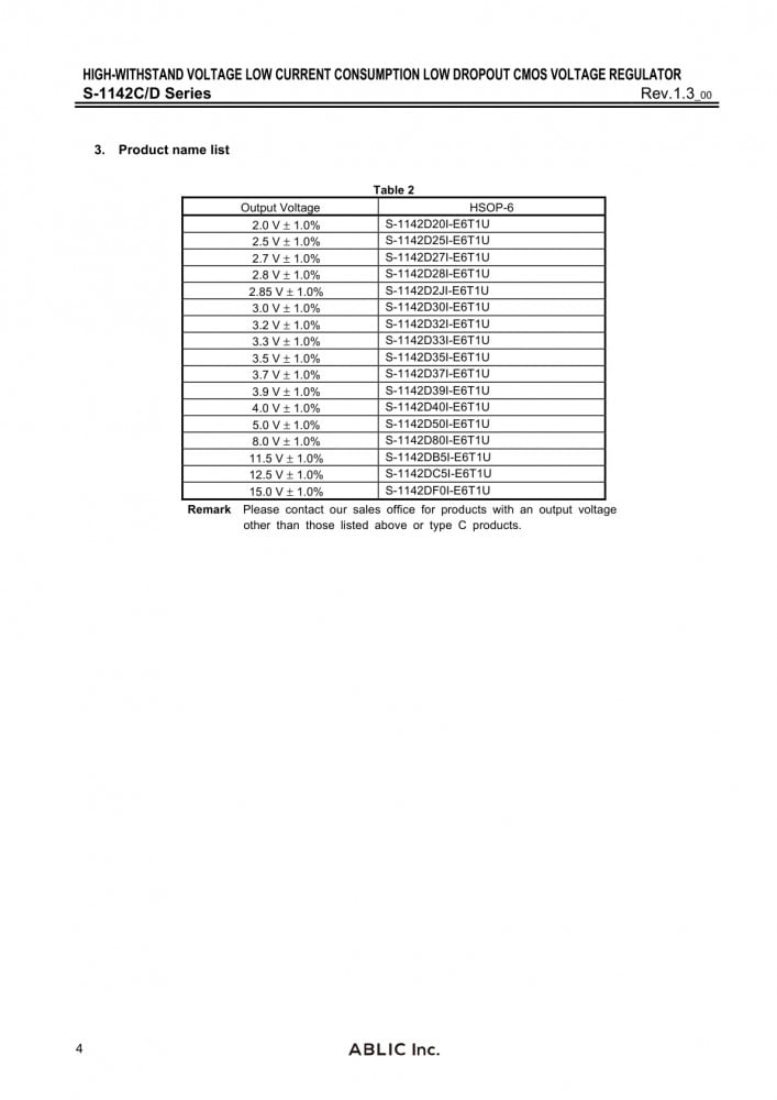 ABLIC S-1142DCOI-E6T1U datasheet page 4