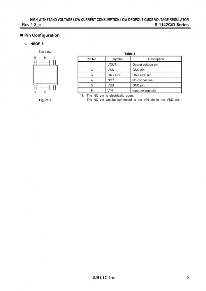 ABLIC S-1142DCOI-E6T1U datasheet page 5