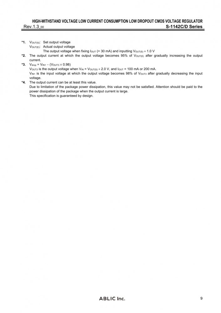 ABLIC S-1142DCOI-E6T1U datasheet page 9