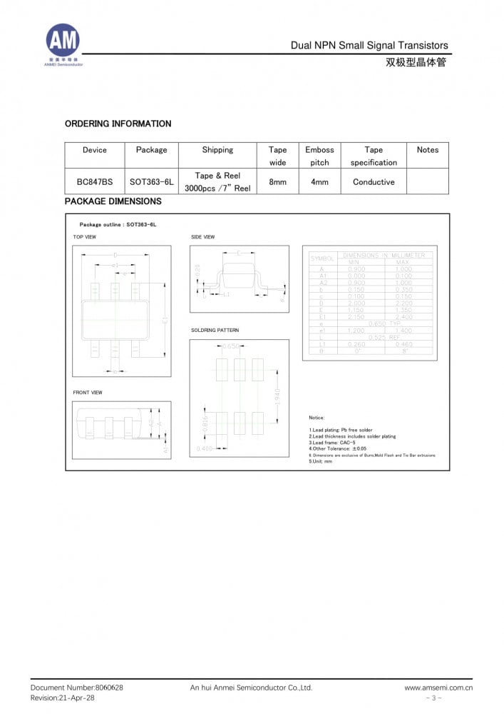 BC847BS datasheet page 3