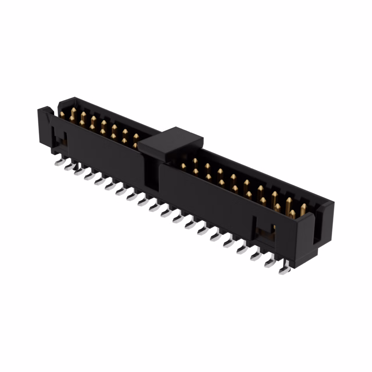 2.00mm Pitch, Milli-Grid PCB Header, Dual Row, Vertical, Surface Mount, Shrouded, 40 Circuits, 0.76µm Gold (Au) Plating, Dual Side Slots, Dual Friction Locks, Center Polarization, with Cap, Tube for sale