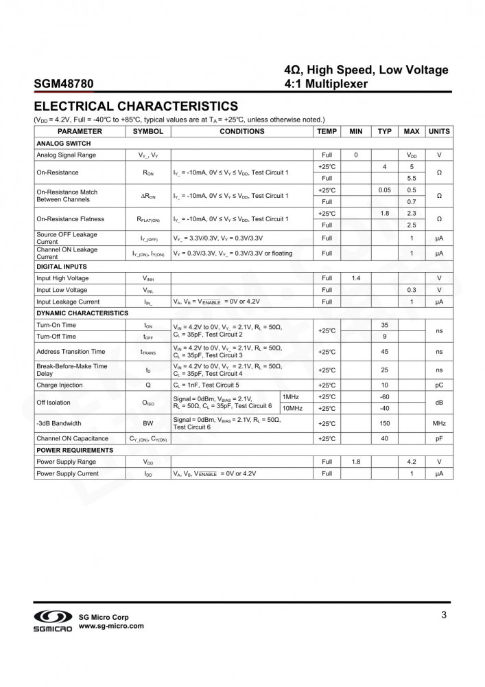 SGM48780 datasheet page 3