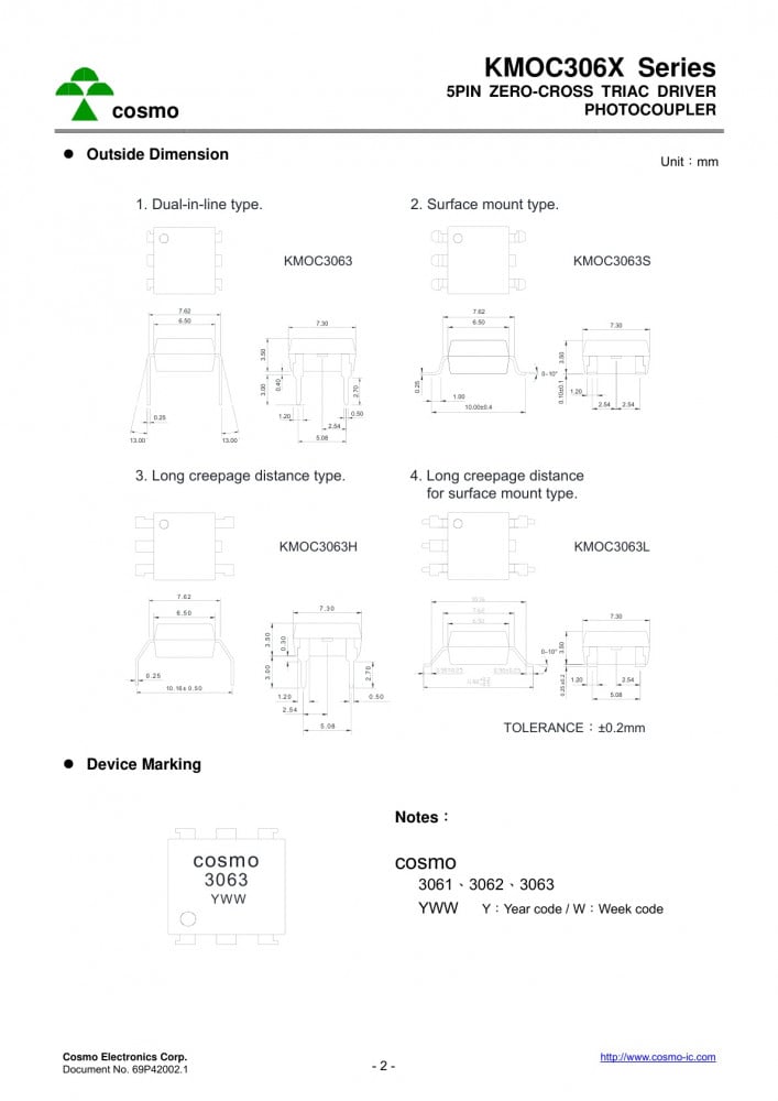 KMOC3063S TL datasheet page 2