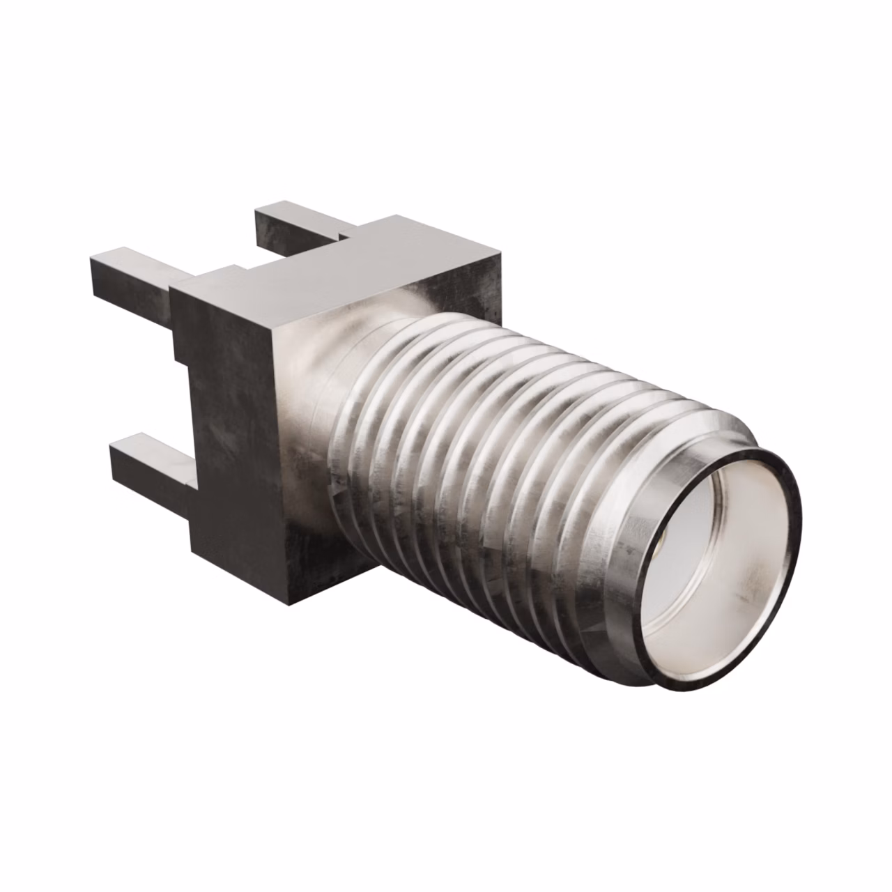 SMA Jack, Straight, PCB Receptacle, Through Hole, Brass Body, Nickel (Ni) Plated, 3.94mm Leg Length, Tray, 50 Ohms for sale