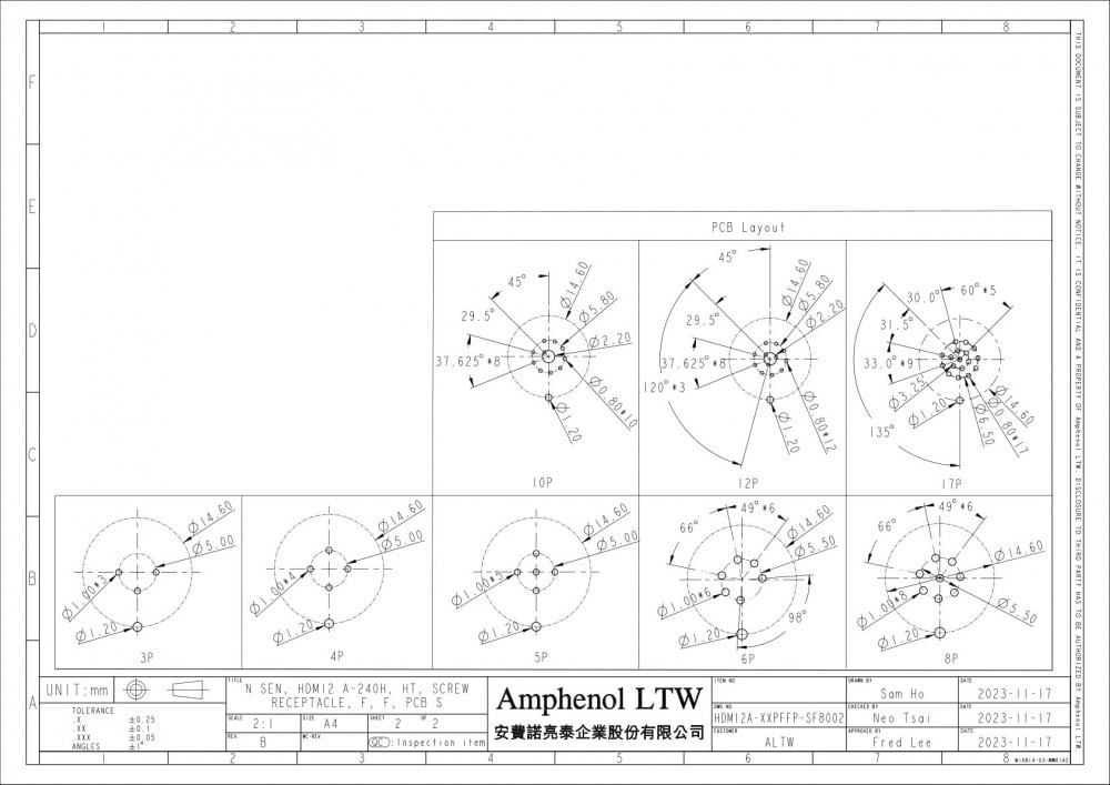 Amphenol HDM12A-05PFFP-SF8002 drawing page 2