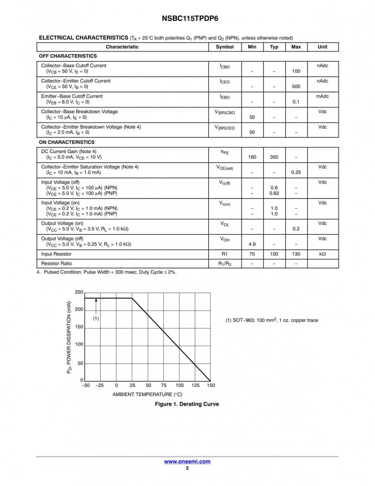 NSBC115TPDP6T5G datasheet page 3