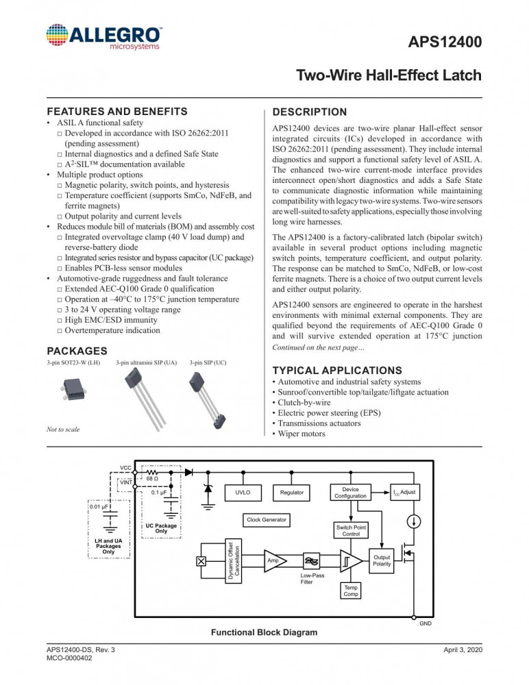 APS12400 datasheet page 1