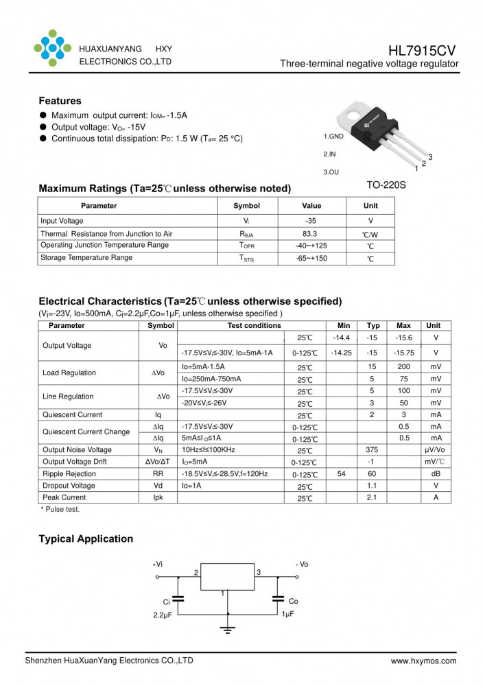 HL7915CV technical document page 1