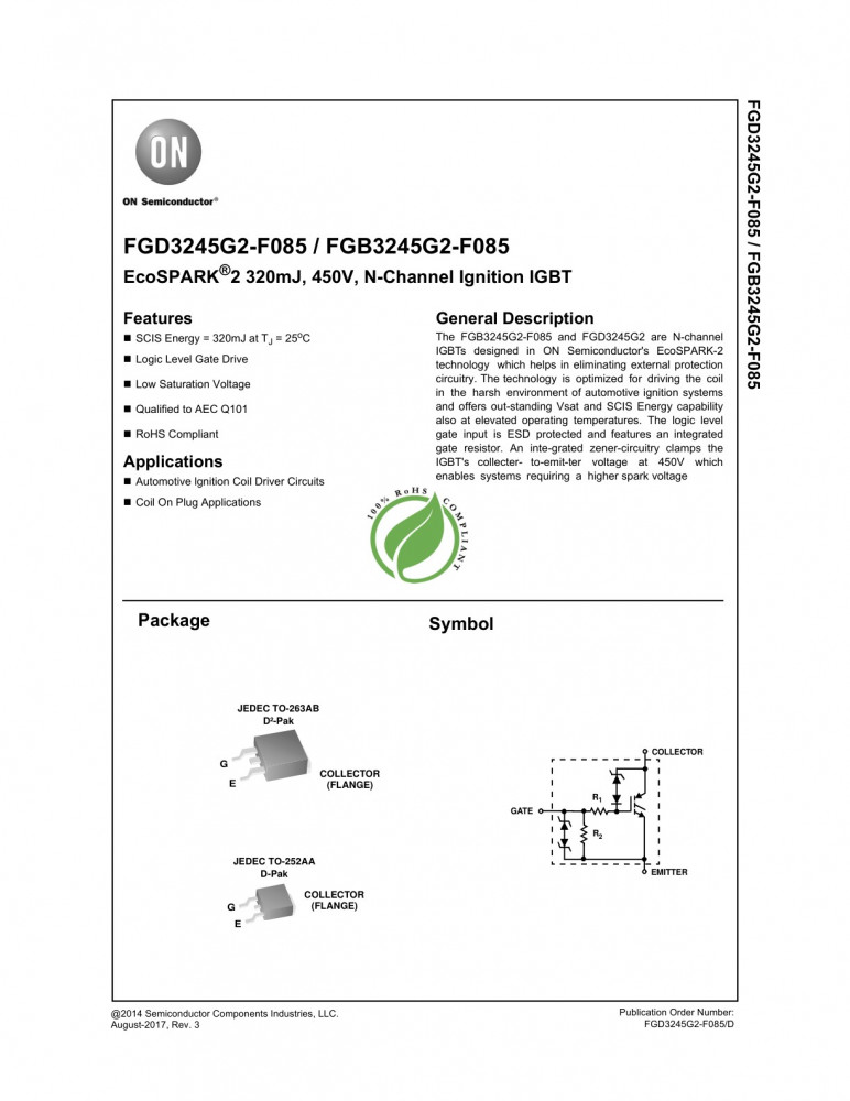 FGD3245G2-F085 datasheet page 1