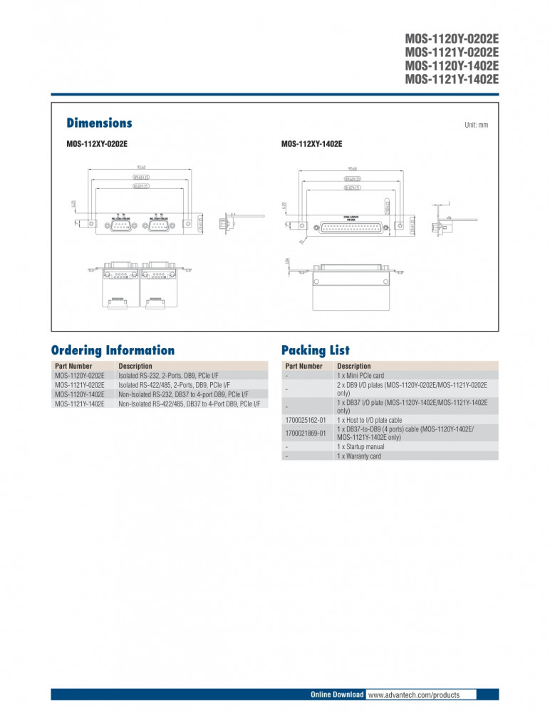 MOS-1120Y-0202E product documentation page 2