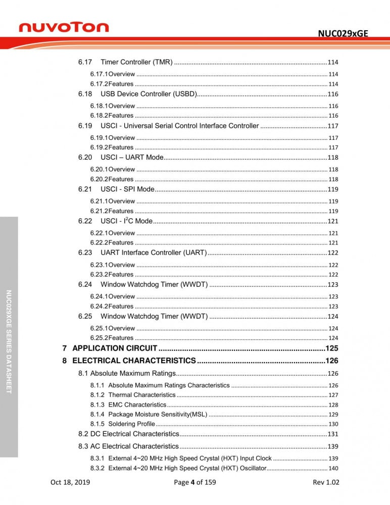 NUC029SGE datasheet page 4