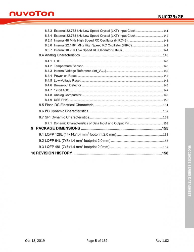 NUC029SGE datasheet page 5