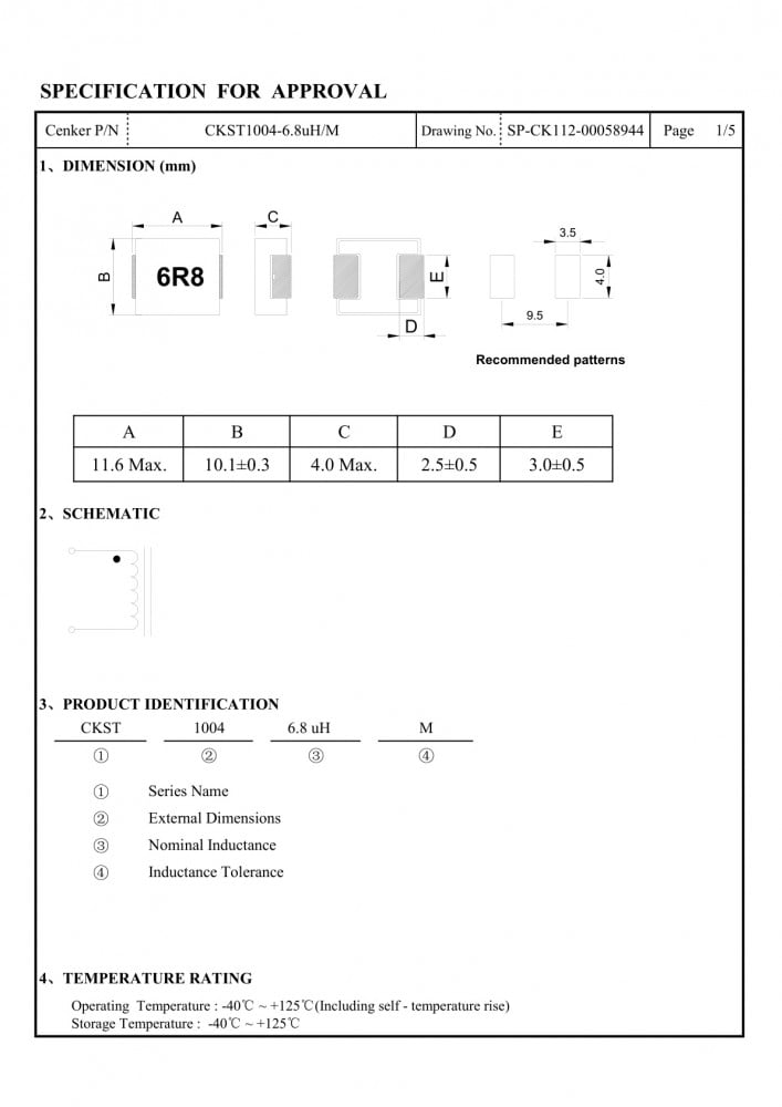 CKST1004-6.8uH/M approval document page 3