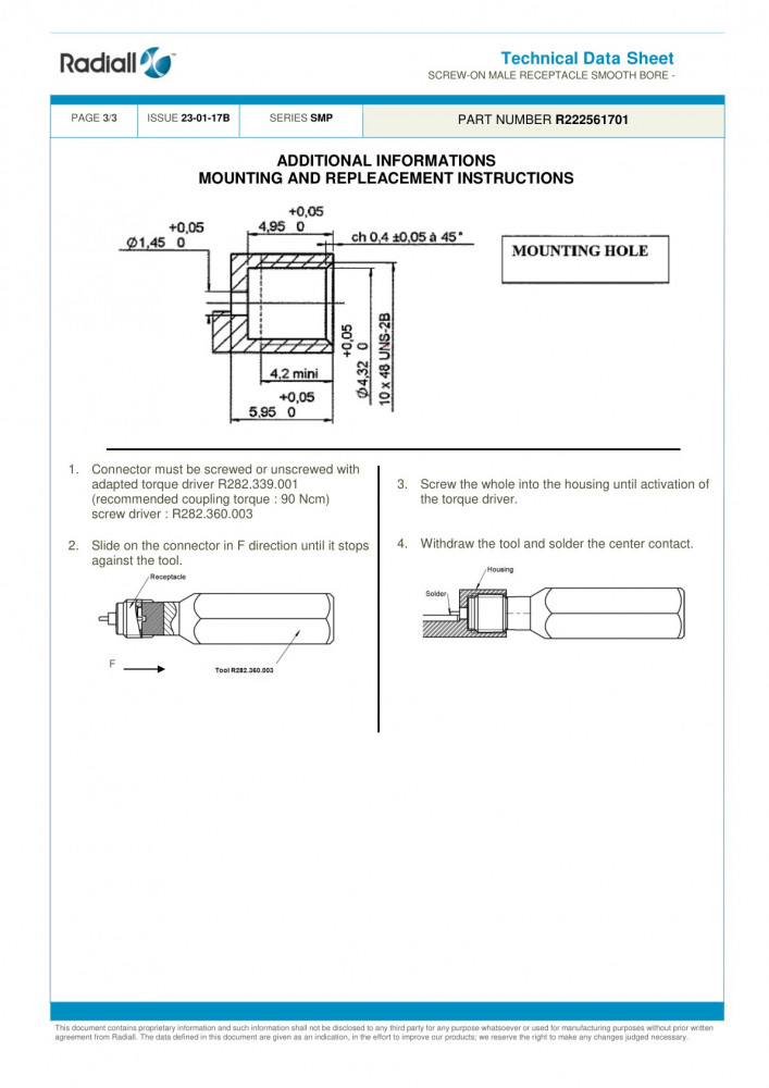 Radiall R222561701 mounting instructions, page 3