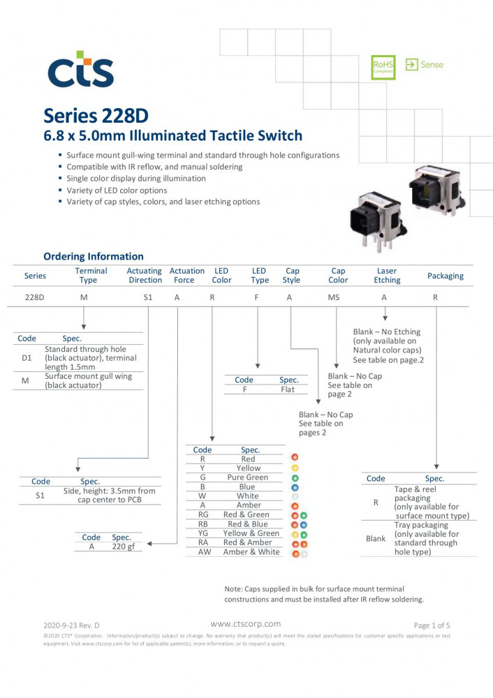 CTS 228D technical document page 1