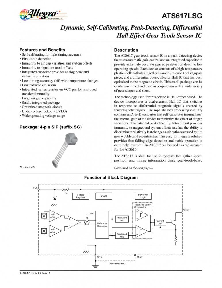 ATS617 datasheet page 1
