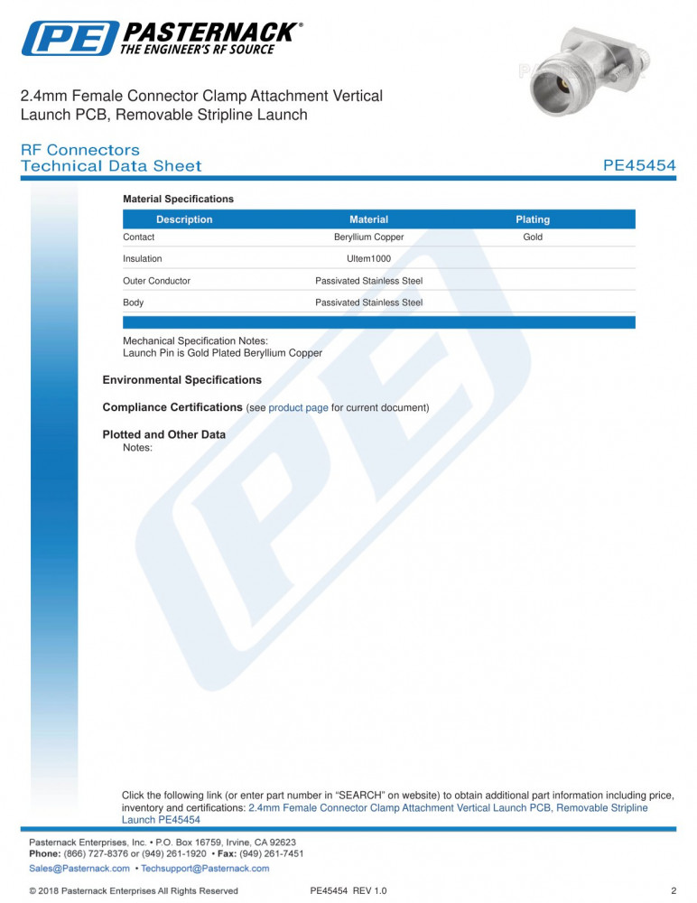 PE45454 datasheet page 2