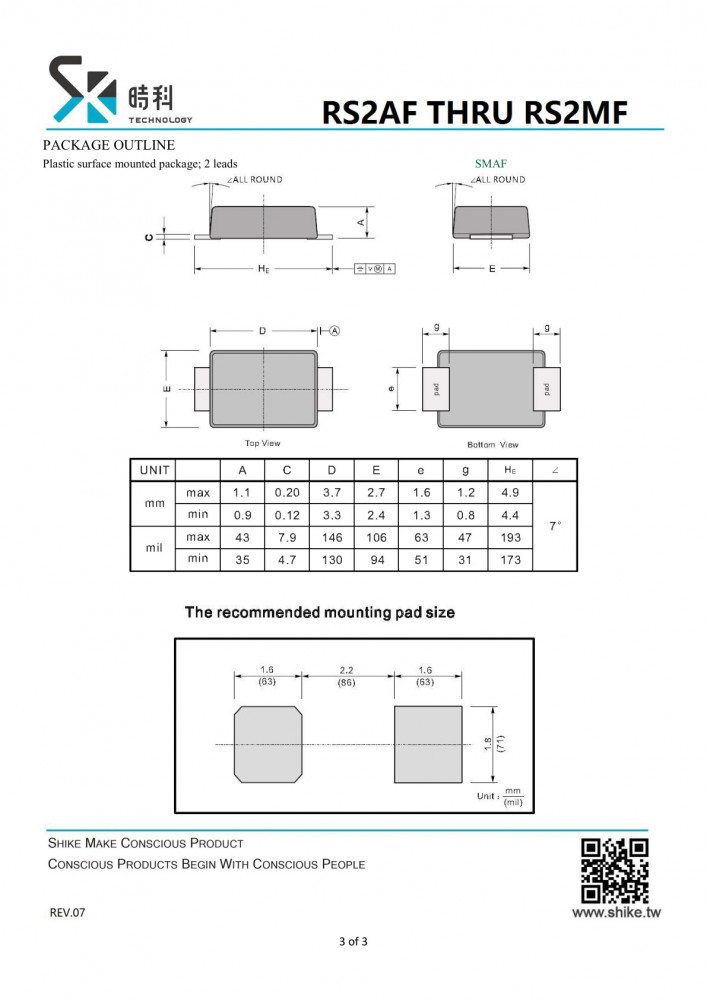RS2AF datasheet page 3