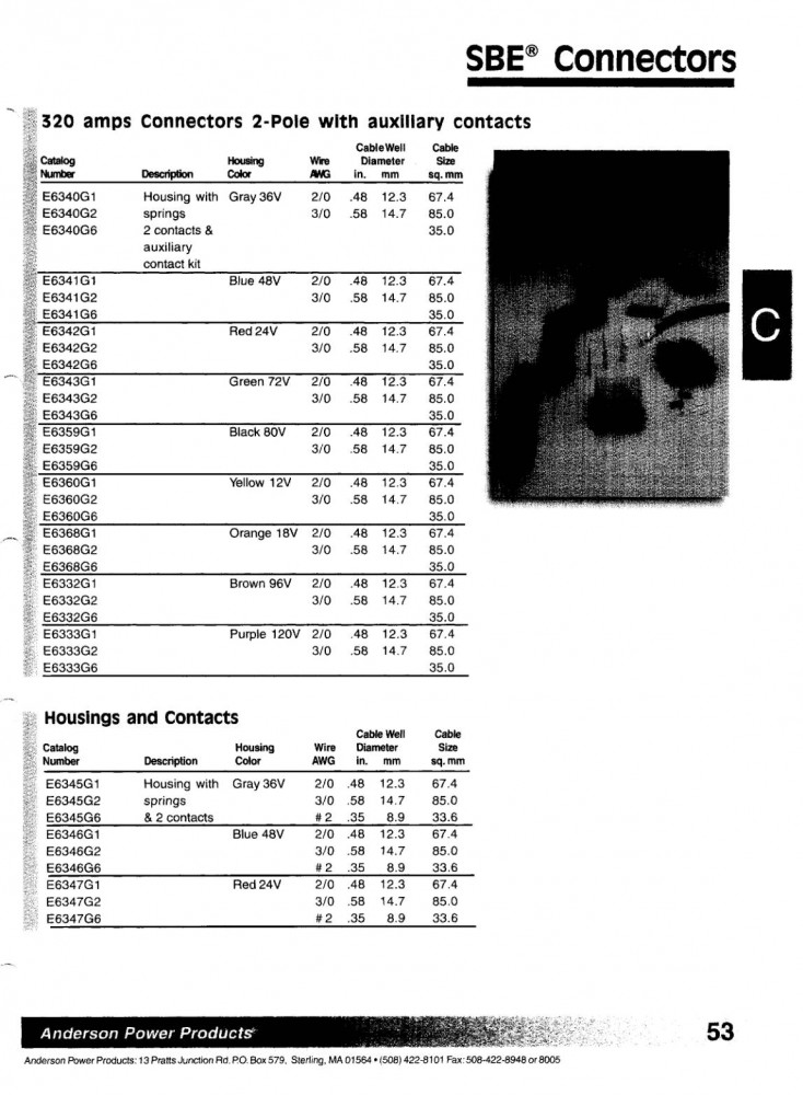 Anderson Power E6345G1 technical document page