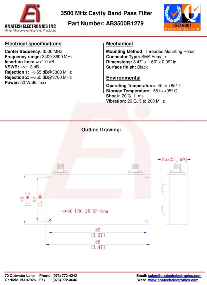 AB3500B1279 outline drawing