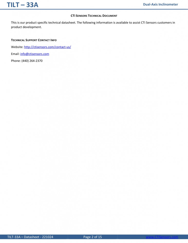 TILT-33A datasheet page 2