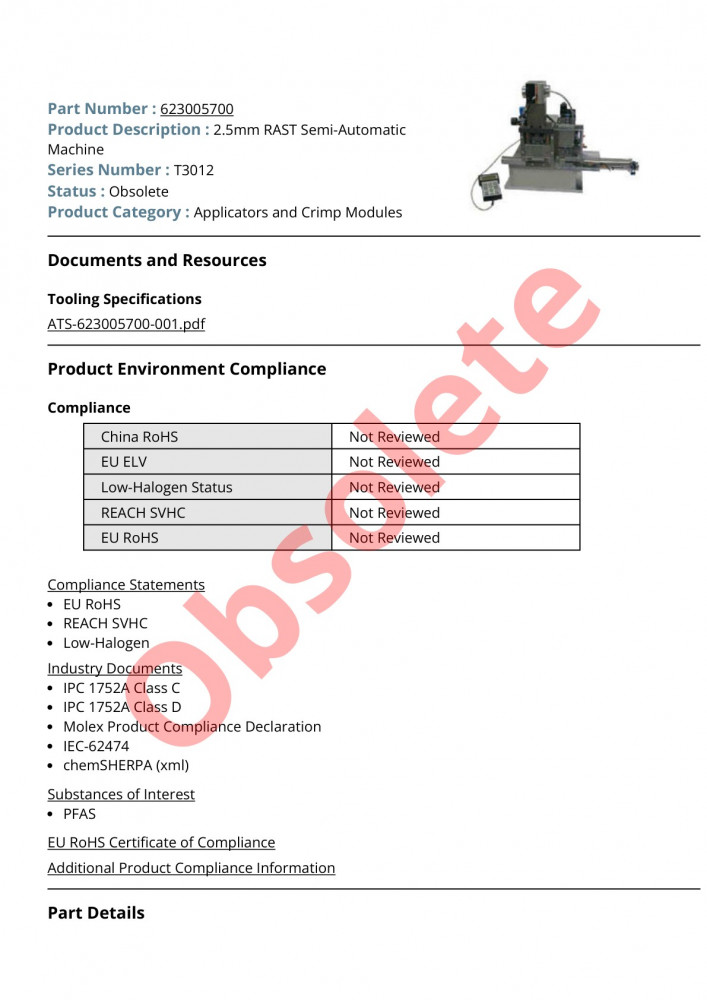 Tooling specification document, page 1