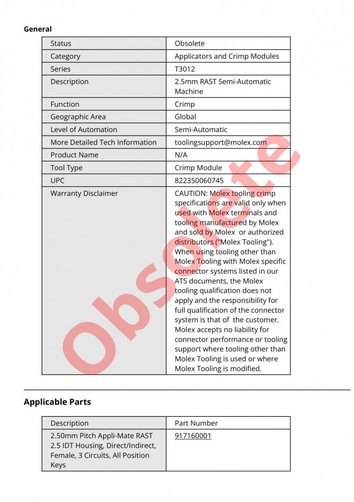 Tooling specification document, page 2
