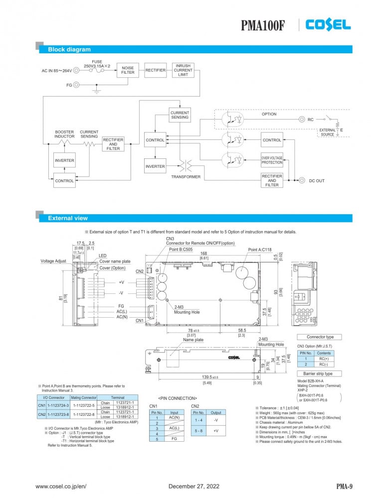 Cosel PMA series datasheet page 9