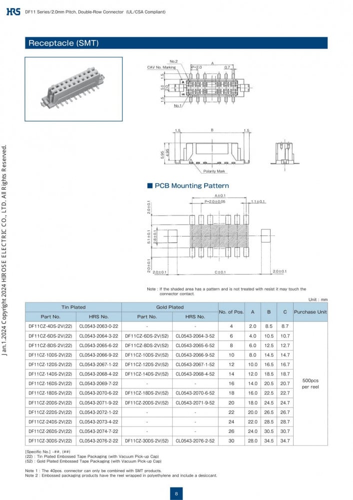 HRS DF11 datasheet page 8