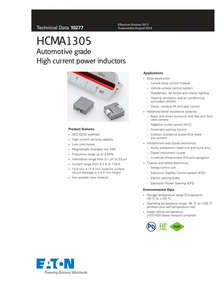 HCMA1305 technical document page 1