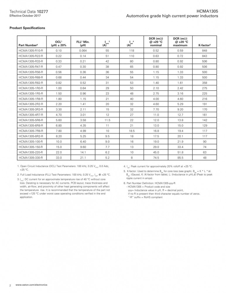 HCMA1305 technical document page 2