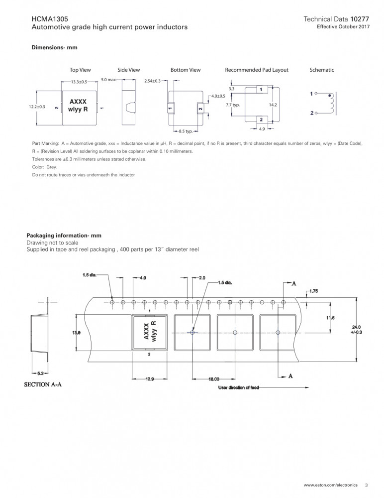 HCMA1305 technical document page 3