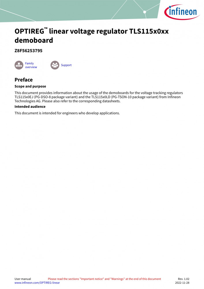TLS115D0LD demoboard document page 1