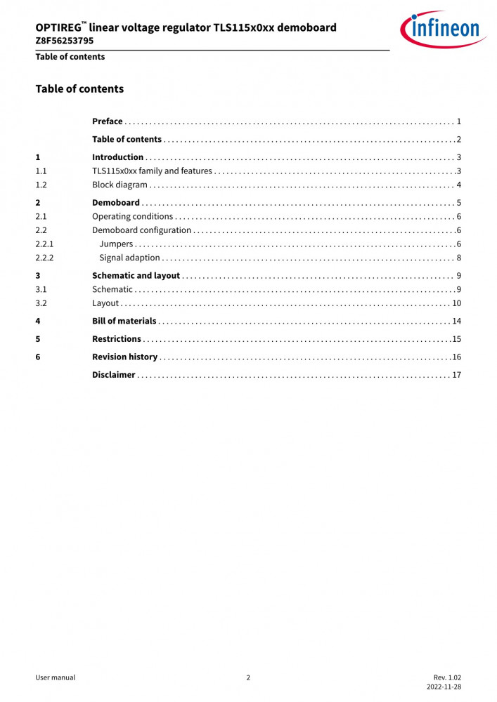 TLS115D0LD demoboard document page 2