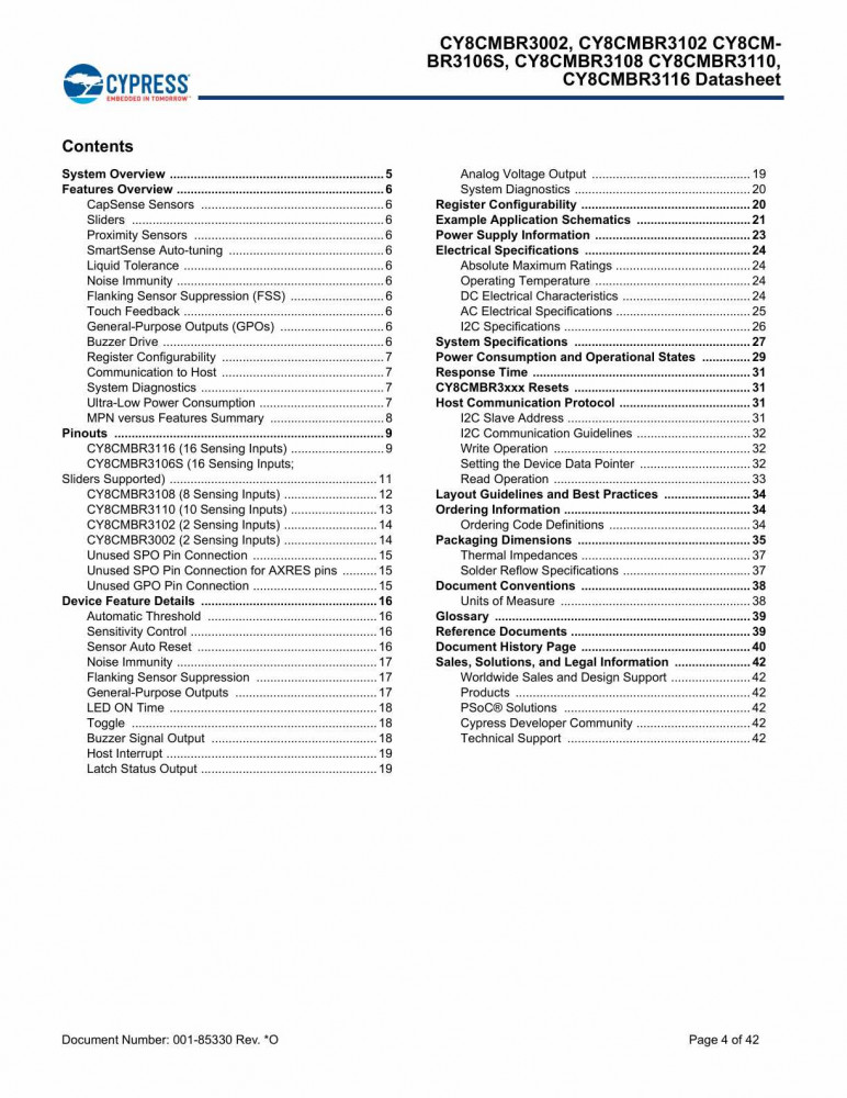 CY8CMBR3108 documentation page 4