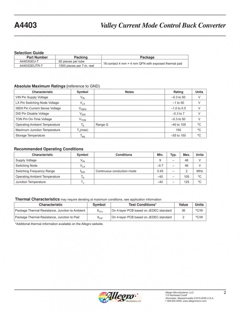A4403 datasheet page 2