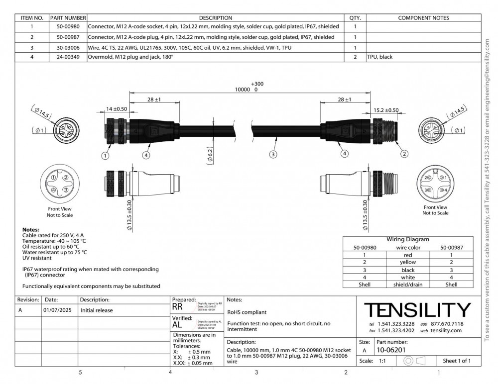 Tensility International 10-06201 product drawing