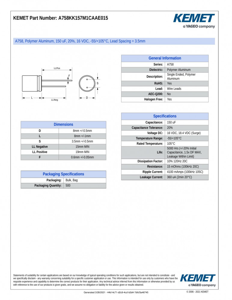 A758KK157M1CAAE015 technical document page