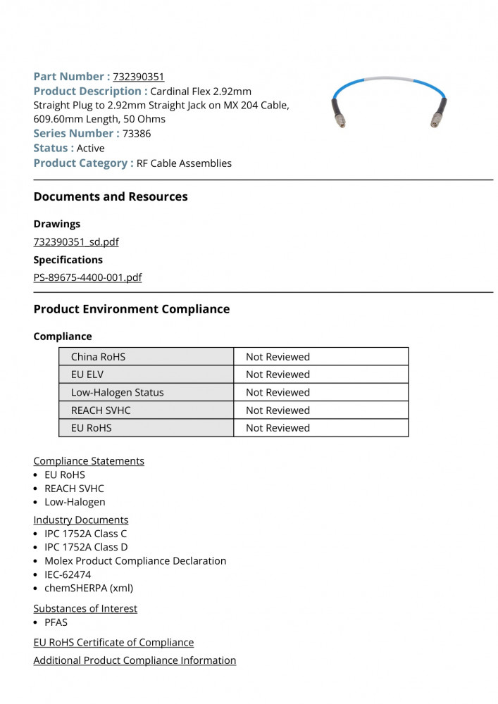 MOLEX 732390351 document image, page 1