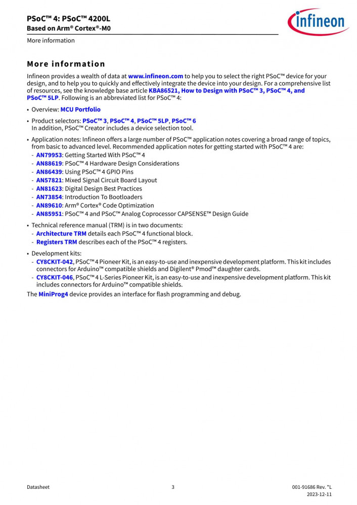 PSoC 4200L documentation page 3