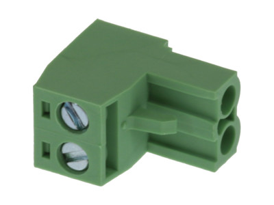 5.08mm Pitch Eurostyle Vertical PCB Header, Open Ends, Green Housing, 2 Circuits