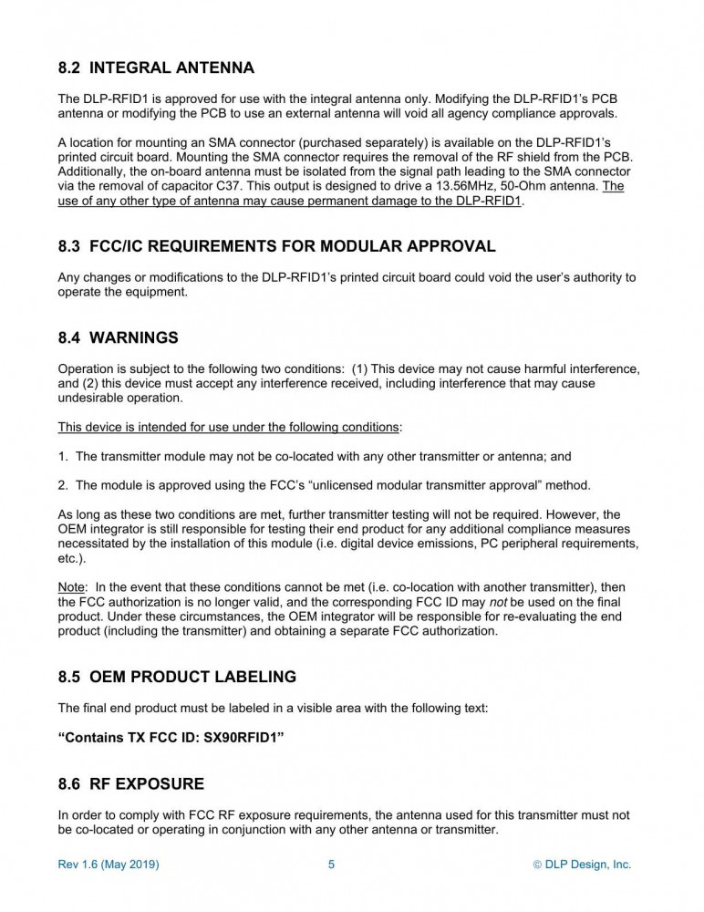 DLP-RFID1 technical document page 5