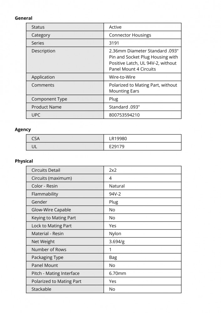 Product document image 2 for MOLEX 19092049