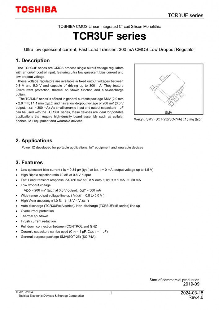 TCR3UF20A datasheet page 1