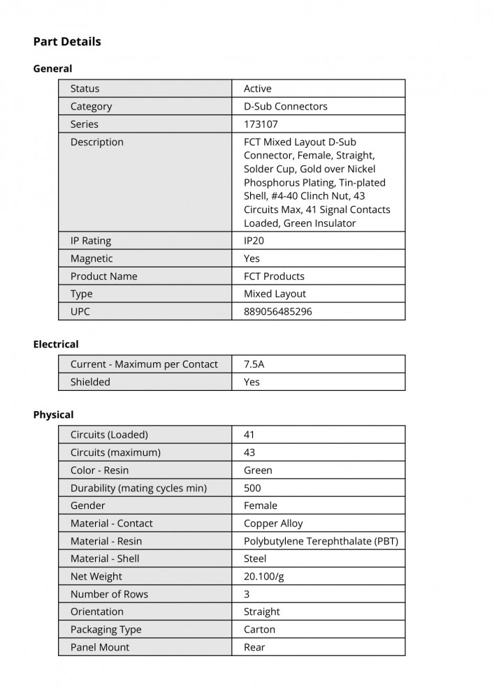 MOLEX 1731070153 technical document page 2