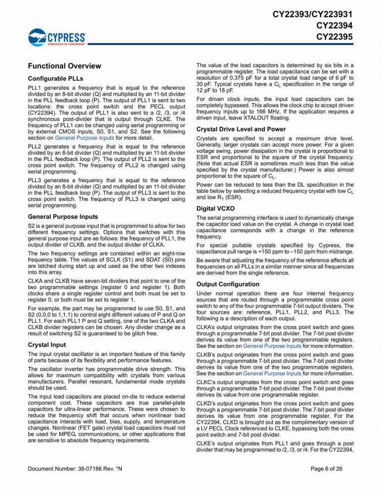 CY22393FXIT datasheet page 7