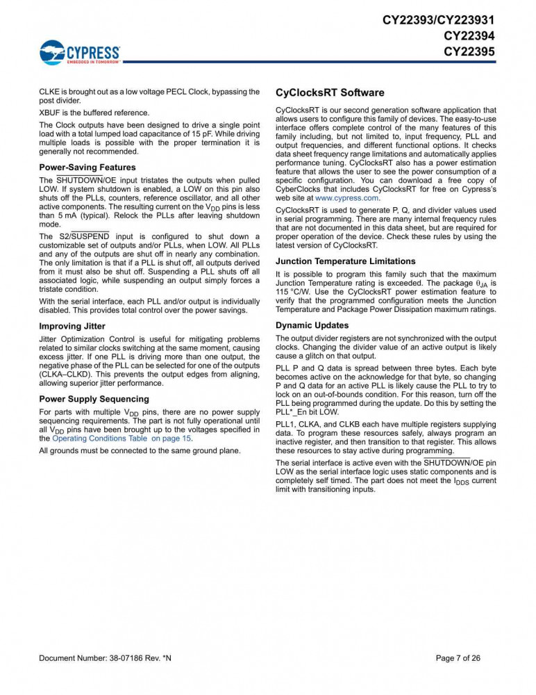 CY22393FXIT datasheet page 8
